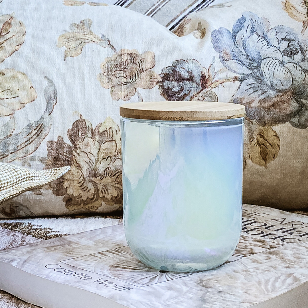 Aqua Iridescent Candle Vessel | Morouge Canada – MOROUGE CANADA